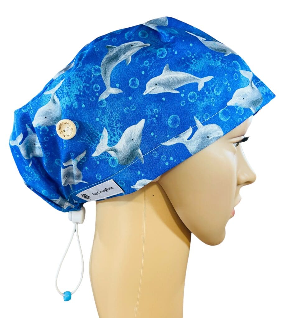 Dolphin Drift Scrub Cap - Roses Sewing Room